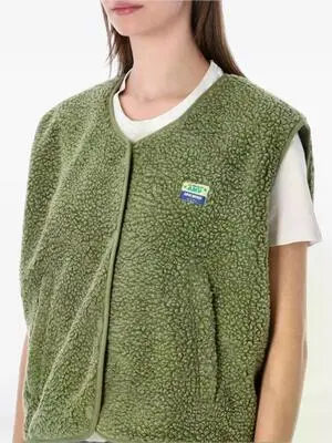 American Vintage Hoktown Fleece-texture Logo-patch Gilet - Green