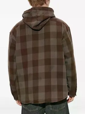 DIESEL® Distressed Hooded Shirt In Check Flannel