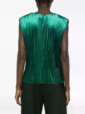 FORTE_FORTE Plissé-effect Sleeveless Blouse - Green