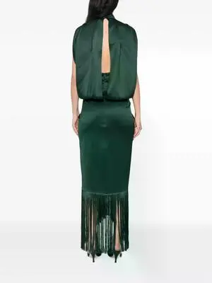 ESSE STUDIOS Eros Fringe-trimmed Maxi Dress