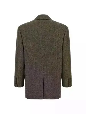 Saint Laurent Single-breasted Herringbone Wool Jacket