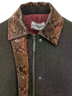 DES_PHEMMES Snake-effect Collar Bomber Jacket