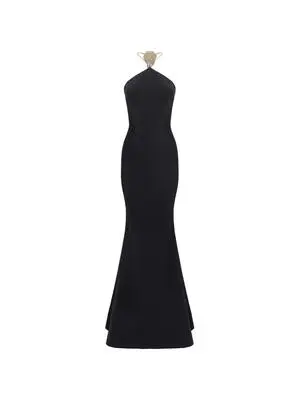DANAME Halterneck Floor-length Dress - Black