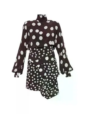 IRO PARIS Damelia Polka-dot Asymmetric Mini Dress