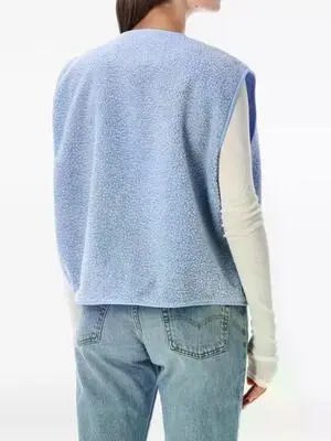 American Vintage Hoktown Fleece Gilet - Blue