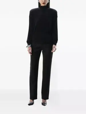 MANURI Romy Padded-shoulder Blouse - Black
