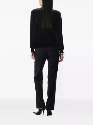 MANURI Romy Padded-shoulder Blouse - Black