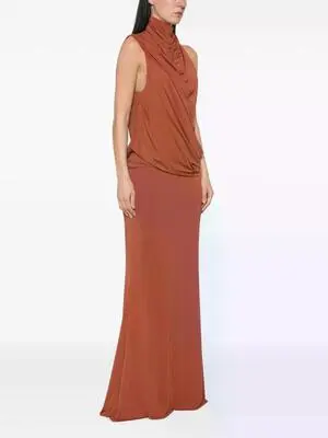 DE LA VALI Lurna Draped Jersey Maxi Dress
