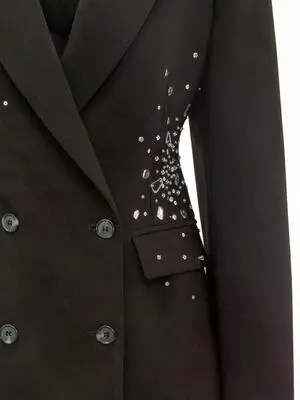 DES_PHEMMES Crystal-embellished Double-breasted Blazer