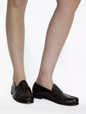 Max Mara Fingere Croc-effect Leather Ballet Flats