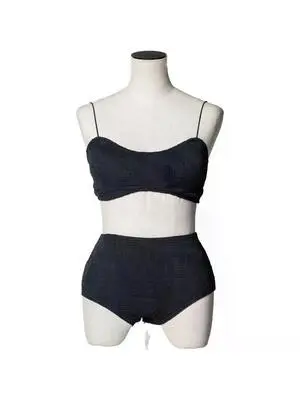 MULLER OF YOSHIOKUBO Bumpy Shirred Bikini - Black