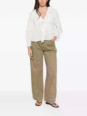 DÔEN Hardy Ruffled Pin-tucked Top - Neutrals