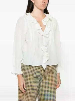 DÔEN Hardy Ruffled Pin-tucked Top