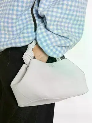 GANNI Bou Small Grain Top Handle Bag - Neutrals