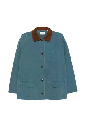 DÔEN Pascual Contrast-collar Jacket - Blue