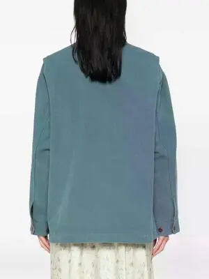 DÔEN Pascual Contrast-collar Jacket - Blue