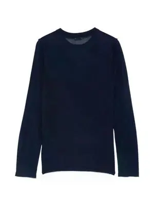 Aspesi Contrast-stitch Long-sleeve Sweater - Blue