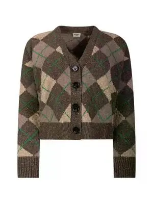 Max Mara Argyle-knit Button-up Cardigan