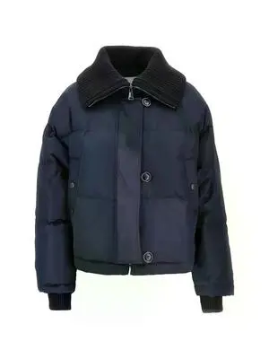 Max Mara Water-repellent Technical Twill Down Jacket Navy - Blue