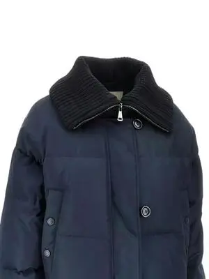 Max Mara Water-repellent Technical Twill Down Jacket Navy