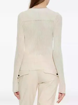 Isabel Marant Étoile Siofra Pointelle Knit Cardigan - Neutrals