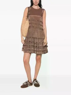 DAMSON MADDER Ruffled Drop-waist Mini Dress