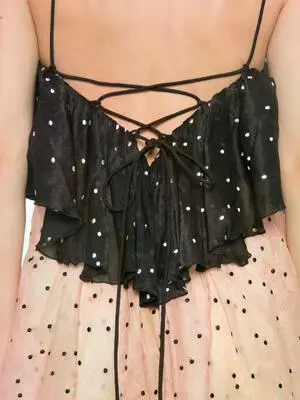 Aje Songstress Polka-dot Ruffled Gown
