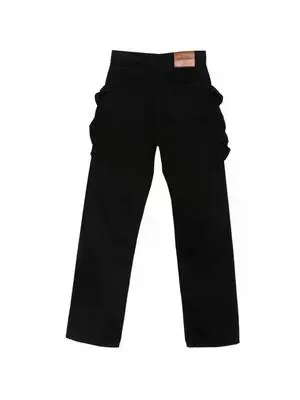 Viktor & Rolf Pleated-pocket Straight-leg Jeans - Black