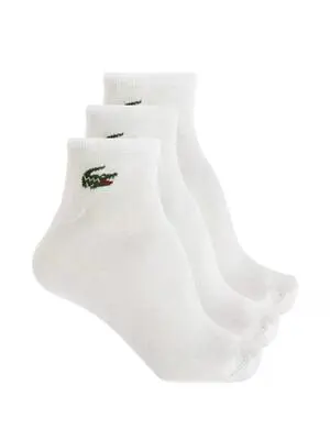 Lacoste Logo Embroidered Ankle Socks Three-pack