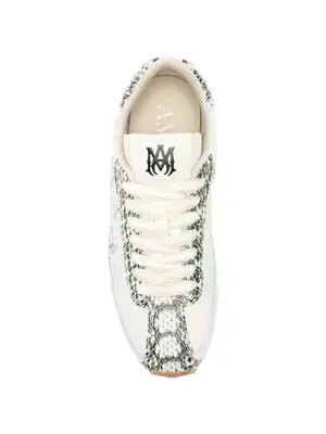 Amiri Python-effect Star-patch Sneakers - White