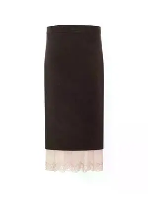 Pinko Tolosa Lace-trim Midi Skirt