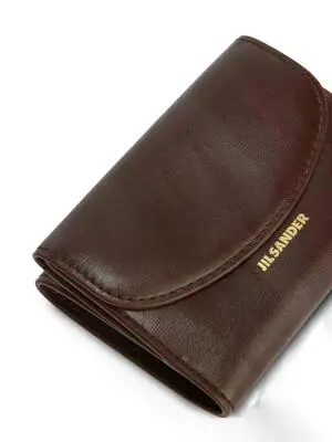 JIL SANDER Cannolo Leather Mini Wallet And Coin Purse With Embossed Logo - Brown