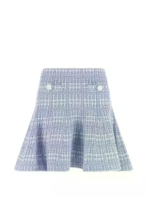 SELF-PORTRAIT Check-knit Mini Skirt