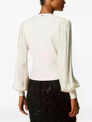 TWINSET Jumper With Jacquard Fabric Sleeves