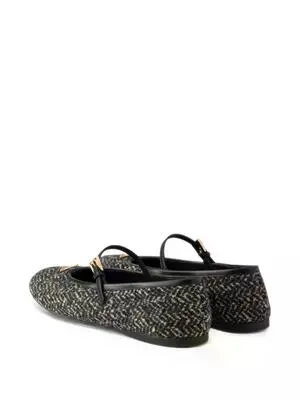 Prada Triangle-appliqué Ballerinas - Black