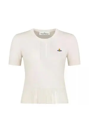 VIVIENNE WESTWOOD Bea Orb-embroidered T-shirt - Neutrals