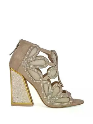 KAT MACONIE Nina Crystal-embellished Cutout Sandals - Neutrals