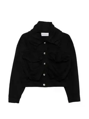 Viktor & Rolf Draped-detail Denim Jacket - Black