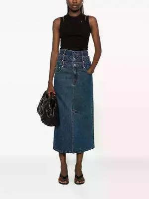 Viktor & Rolf Triple-layer Denim Maxi Skirt