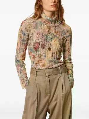 TWINSET Floral-print Sweater - Neutrals