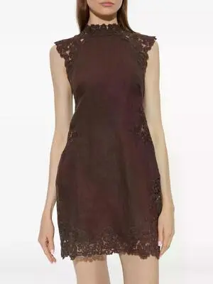 Cult Gaia Riti Embroidered Woven Mini Dress - Brown