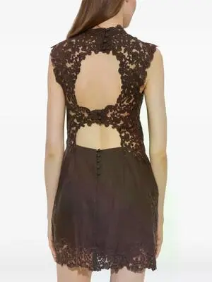 Cult Gaia Riti Embroidered Woven Mini Dress - Brown
