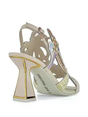 KAT MACONIE Kiawa Crystal-embellished Cut-out Sandals - White