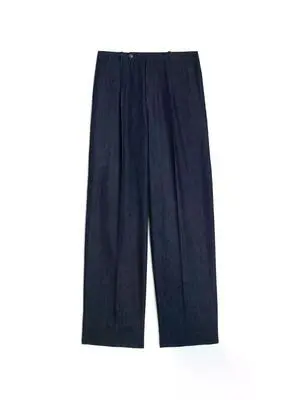JIL SANDER Relaxed-fit Lightweight-cotton-chambray Trousers With Front Pleats