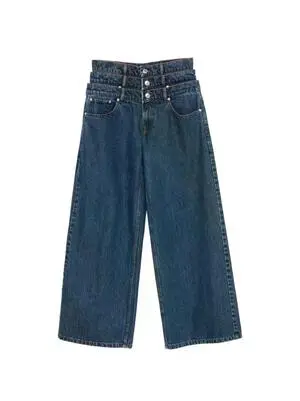 Viktor & Rolf Triple-layer Embellished Jeans - Blue