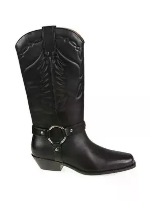 Patrizia Pepe Embroidered Leather Cowboy Boots