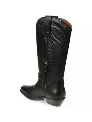 Patrizia Pepe Embroidered Leather Cowboy Boots