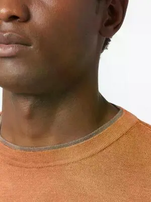 Paul & Shark Contrast-trim Crew-neck Sweater - Orange