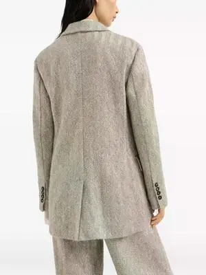 Brunello Cucinelli Dazzling Chevron Embroidery Blazer In Sparkling Mohair And Wool
