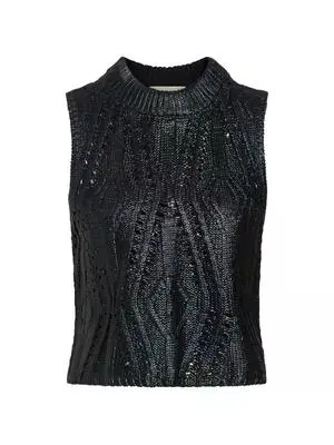 MARIE OLIVER Mcguire Open-knit Sleeveless Top